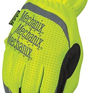 Mechanix Wear: Hi-Viz FastFit Work Gloves with Secure Fit Elastic Cuff, Reflective and High Visibility, Touchscreen Capable, Safety Gloves for Men, Multi-Purpose Use (Fluorescent Yellow, Medium)