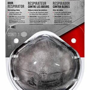 3M 8247 Disposable Odor Respirator for Workshop Odor, R95, Disposable-Lightweight Design, 1-Pack