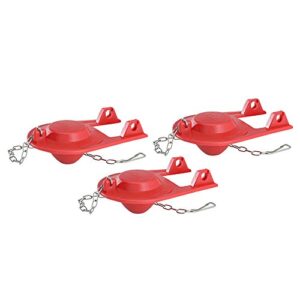 korky korky-2001tp 2001tp universal toilet tank flapper (3 pack) -easy to install-long lasting all rubber seal-made in usa, red, 3 count