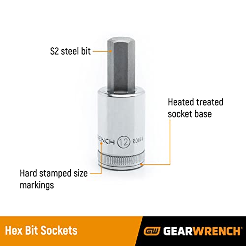 GEARWRENCH 3/8" Drive Hex Bit Metric Socket 11mm - 80432