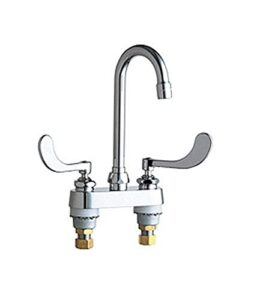 chicago faucets 895-317abcp deck mounted gooseneck faucet, chrome