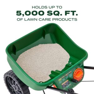 Scotts Turf Builder EdgeGuard Mini Broadcast Spreader - Holds Up to 5,000 sq. ft. of Lawn Product, Green