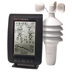 acurite 00634a3 wireless weather station with wind sensor, black