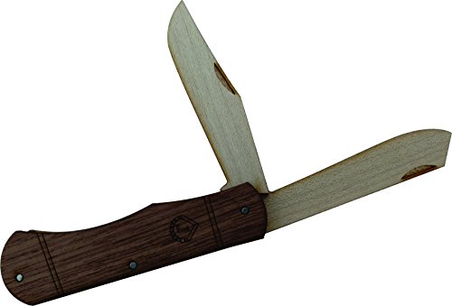 JJ’s Knife Kit Trapper Wooden Pocket Knife Making Kit | Perfect Beginner Knife Making Kit To Teach Knife Safety | Double Blade Style Toy Knife | Ages Seven And Up | Made In The USA