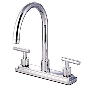 kingston brass ks8791cmlls manhattan 8" centerset kitchen faucet, 8" spout reach, polished chrome