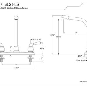 Kingston Brass KB756LS Magellan 8" Centerset Kitchen Faucet, Antique Copper, No Side Sprayer