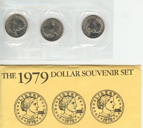 1979 SUSAN B ANTHONY DOLLARS- SET OF 3- P,D,S MINTS