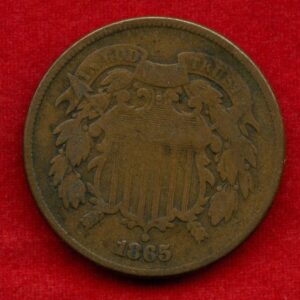 1865 U.S. Civil War Era Two-Cent Piece Coin