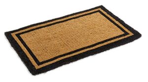 kempf black border coco coir doormat - heavy duty doormats - 22" x 36"