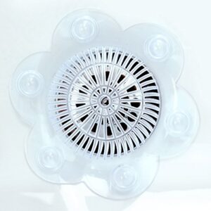 slipx solutions stop-a-clog drain protectors trap hair, 2 hair catchers per package (plastic, 5 inch diameter, clear)