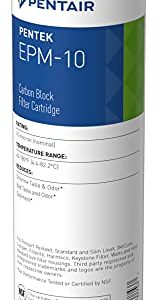 Pentair Pentek EPM-10 Carbon Water Filter, 10-Inch, Under Sink Modified Epsilon Carbon Block Replacement Cartridge with Bonded Powdered Activated Carbon (PAC) Filter, 10" x 2.5", 10 Micron