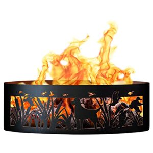 p&d metal works solid steel outdoor fire ring - lab n' ducks (48 in. dia.)