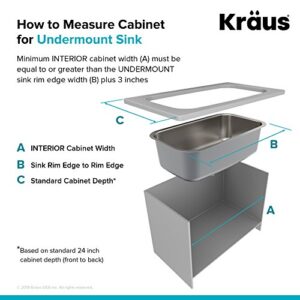 Kraus KBU22 32 inch Undermount 50/50 Double Bowl 16 gauge Stainless Steel Kitchen Sink