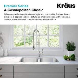 Kraus KBU22 32 inch Undermount 50/50 Double Bowl 16 gauge Stainless Steel Kitchen Sink