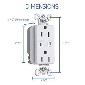 Legrand - OnQ Duplex Outlet Kit Provides Power and Surge Protection to Networking, Power Outlet Kit with Recessed Outlet Compatible with Standard Knockouts, Recessed Power Outlet, 36456902V1