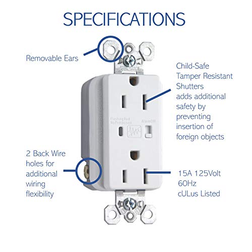 Legrand - OnQ Duplex Outlet Kit Provides Power and Surge Protection to Networking, Power Outlet Kit with Recessed Outlet Compatible with Standard Knockouts, Recessed Power Outlet, 36456902V1