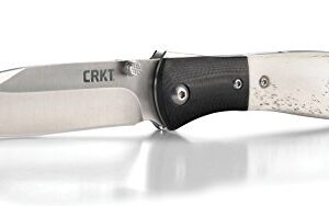 CRKT M4-02 EDC Folding Pocket Knife: Assisted Opening Everyday Carry, Satin Blade, Thumb Stud, Liner Lock, G10 Bolster, White Bone Handle, Pocket Clip