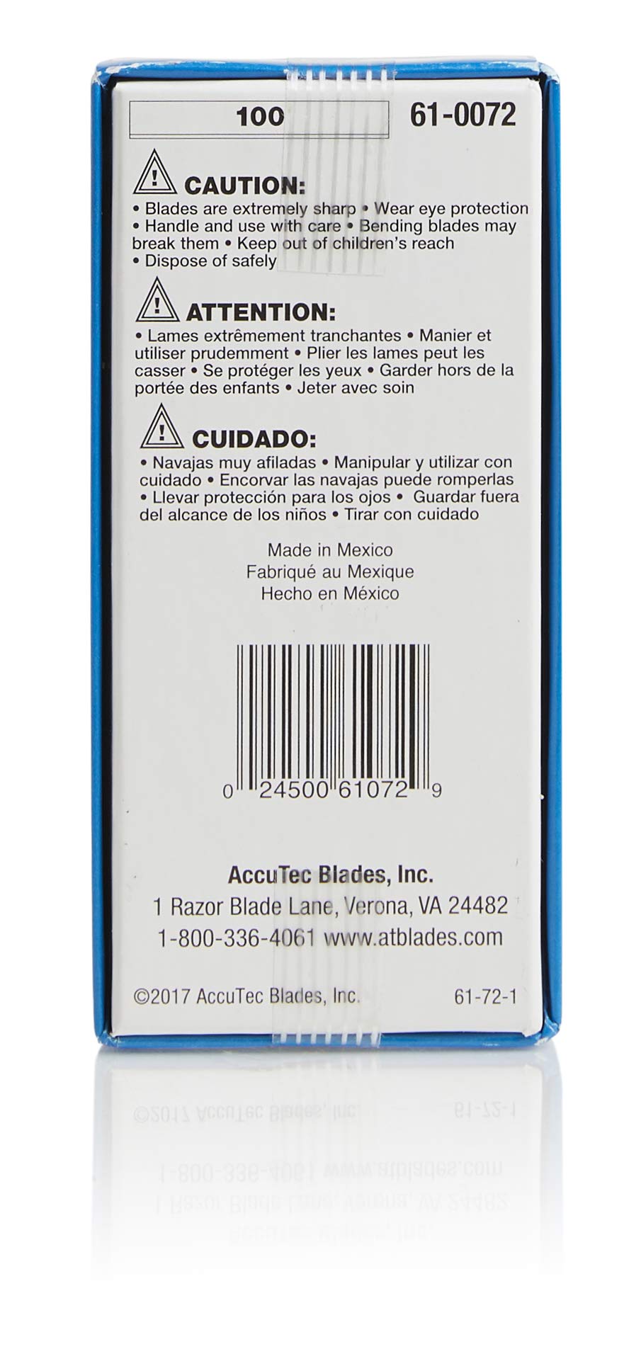 .017 X 4" Stripper Blade 100 Bl/Ct, 10 Ct/Cs