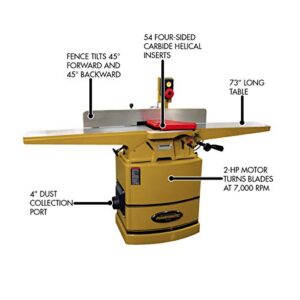 Powermatic 60HH, 8-Inch Jointer, Helical Head, 2 HP, 1Ph 230V (1610086K)