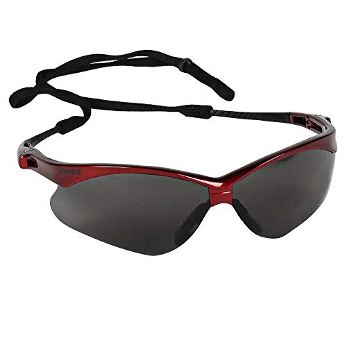 Jackson Safety V30 Nemesis Inferno Smoke Lens Safety Eyewear with Red Frame