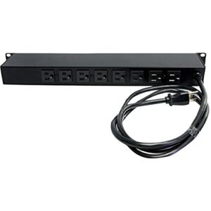 StarTech.com 8 Outlet Horizontal 1U Rack Mount PDU Power Strip for Network Server Racks - Surge Protection - 120V/15A - w/ 6ft Power Cord (RKPW081915)