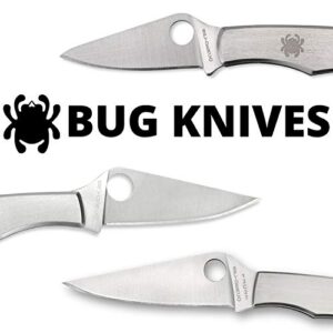 Spyderco Bug Non-Locking Knife with 1.27" 3CR Steel Blade and Durable Stainless Steel Handle - PlainEdge - C133P