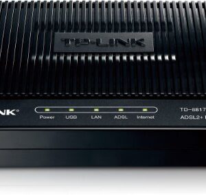 TP-LINK TD-8817 ADSL2+ Modem, 1 RJ45, 1 USB Port, Bridge Mode, NAT Router, Annex A, ADSL Splitter, 24Mbps Downstream