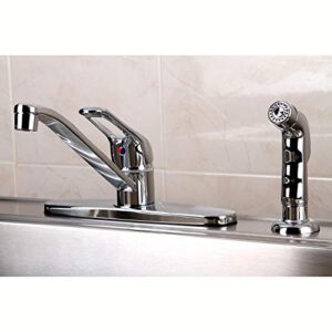 Kingston Brass KB562SP Wyndham Single Loop Handle Kitchen Faucet with Side Sprayer, 8-Inch, Polished Chrome