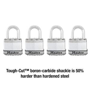 Master Lock M1XQ Magnum Heavy Duty Padlock with Key, 4 Pack Keyed-Alike