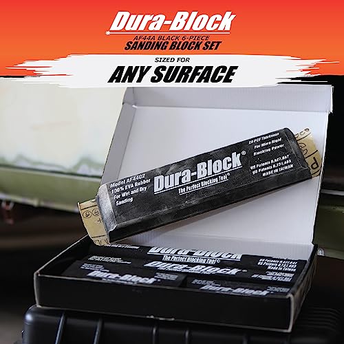 Dura-Block Set 6pc - Flexible EVA Foam Wet or Dry Autobody Sanding Blocks Kit for Automotive Bodywork