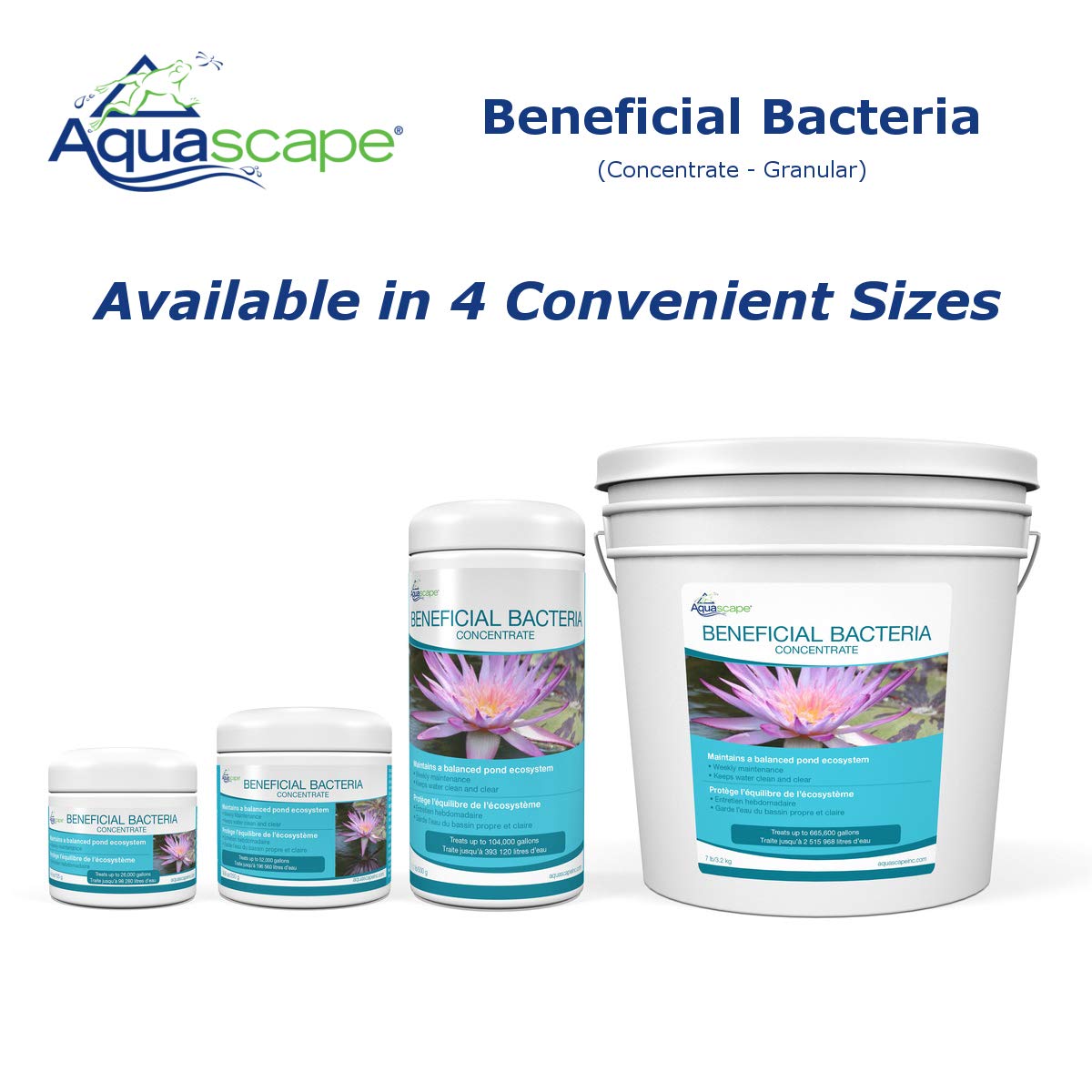 Aquascape 98949 Beneficial Bacteria Concentrate for Pond and Water Features, 1.1-Pound, white