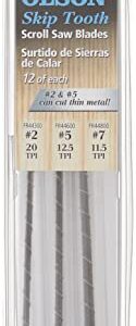 Olson Saw FR49400 Skip Tooth Scroll Saw Blade Assortment,36