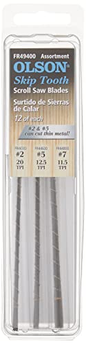 Olson Saw FR49400 Skip Tooth Scroll Saw Blade Assortment,36