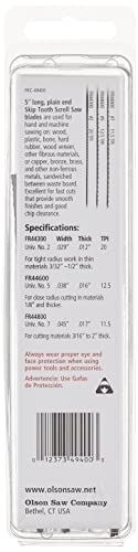 Olson Saw FR49400 Skip Tooth Scroll Saw Blade Assortment,36