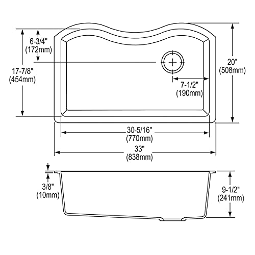 Elkay ELGUS3322RWH0 Quartz Classic Single Bowl Undermount Sink, White