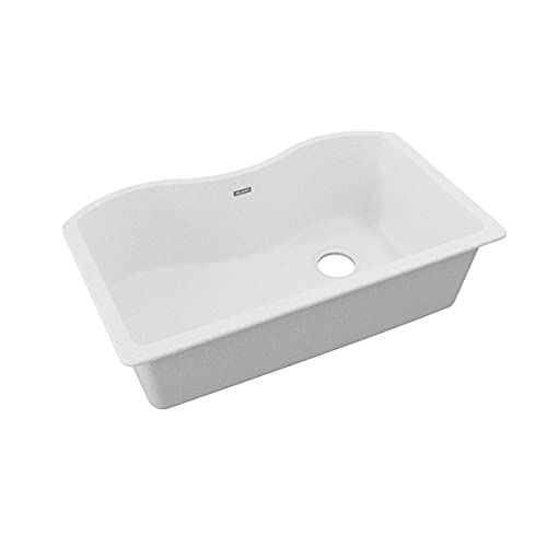 Elkay ELGUS3322RWH0 Quartz Classic Single Bowl Undermount Sink, White