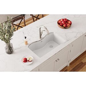 Elkay ELGUS3322RWH0 Quartz Classic Single Bowl Undermount Sink, White