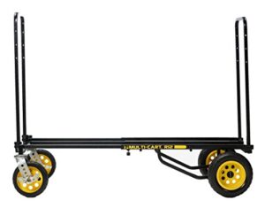 rock-n-roller r12rt (all terrain) 8-in-1 folding multi-cart/hand truck/dolly/platform cart/34" to 52" telescoping frame/500 lbs. load capacity, black