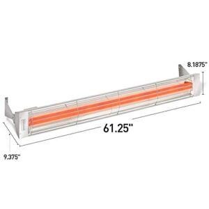 Infratech WD-Series Dual Element Stainless Steel 61.25" 6000 Watt Electric Outdoor Heaters