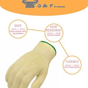 G & F 1689L Dupont Nomex® & Kevlar® Heat Resistant Oven Gloves, for BBQ, Fireplace,and Grilling. Commercial Grade, Large, Sold by 1 Piece