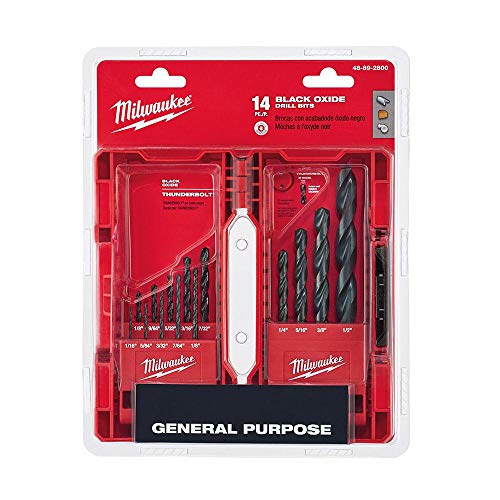 Milwaukee 48-89-2800 14 Piece Thunderbolt Black Oxide Drill Bit Set