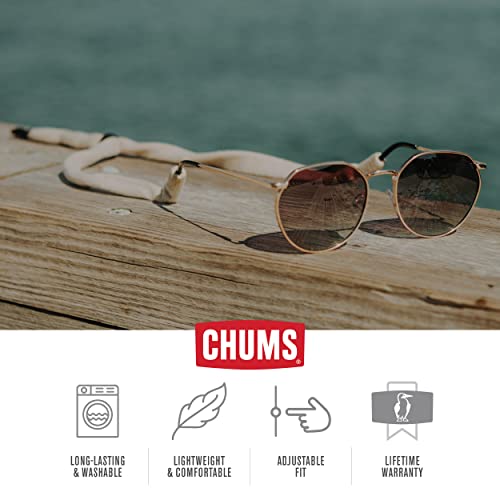 Chums Original Cotton Retainer - Unisex Eyewear Keeper for Sunglasses & Glasses - Adjustable Fit, Washable & Made in USA (Standard-End, Black) , One Size