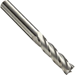 Niagara Cutter 17005449 Carbide Square Nose End Mill, Inch, Uncoated (Bright) Finish, Roughing and Finishing Cut, 30 Degree Helix, 4 Flutes, 2' Overall Length, 0.250' Cutting Diameter, 0.250' Shank Diameter