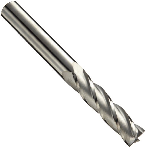 Niagara Cutter 17005449 Carbide Square Nose End Mill, Inch, Uncoated (Bright) Finish, Roughing and Finishing Cut, 30 Degree Helix, 4 Flutes, 2' Overall Length, 0.250' Cutting Diameter, 0.250' Shank Diameter