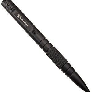 Smith & Wesson SWPENMPBK 6.1in Aircraft Aluminum Refillable Tactical Pull Cap Pen for Outdoor, Survival, Camping and EDC , Black