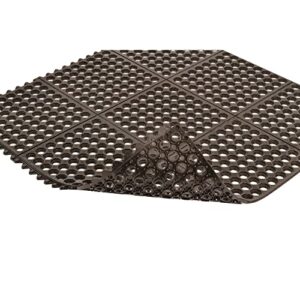 Notrax T32 UltraMat® Lightweight Modular Anti-Fatigue Drainage Mat, 3' X 3' Black