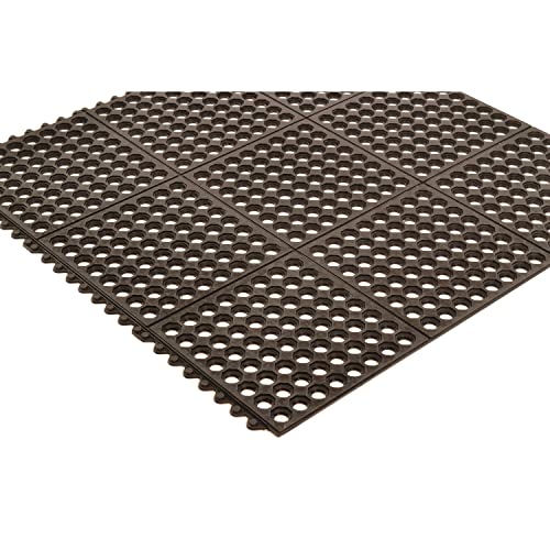 Notrax T32 UltraMat® Lightweight Modular Anti-Fatigue Drainage Mat, 3' X 3' Black