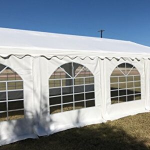 32'x16' PE Party Tent White - Heavy Duty Wedding Canopy Carport Shelter - with Storage Bags - By DELTA Canopies