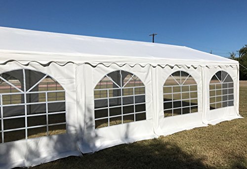 32'x16' PE Party Tent White - Heavy Duty Wedding Canopy Carport Shelter - with Storage Bags - By DELTA Canopies