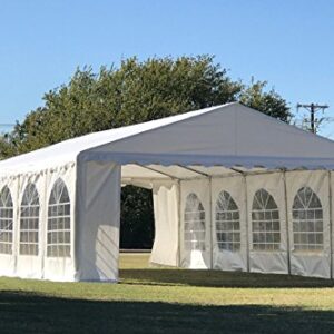 32'x16' PE Party Tent White - Heavy Duty Wedding Canopy Carport Shelter - with Storage Bags - By DELTA Canopies